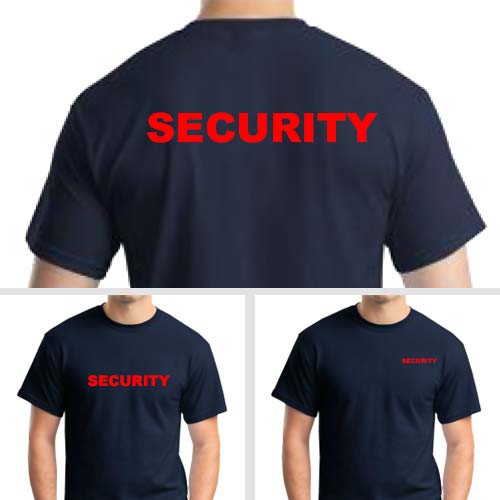 Navy Security T-Shirts - Red Imprint - Tshirt By Design