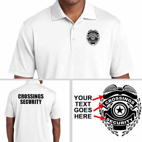 Custom Security Polo Shirt with Badge - Tshirt By Design