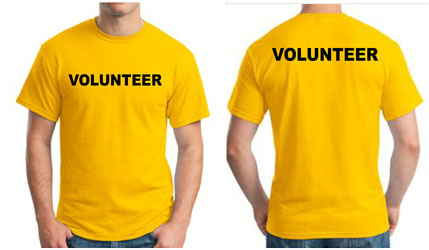 Yellow Volunteer Shirts with Black Imprint